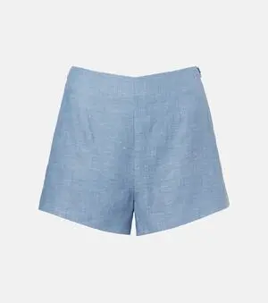 Women's High Waisted Linen Shorts