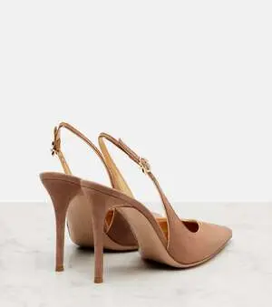 GIANVITO ROSSI Robbie 95 Suede Slingback Pumps