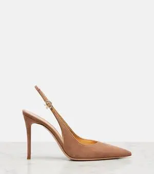 GIANVITO ROSSI Robbie 95 Suede Slingback Pumps