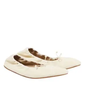 THE ROW Leather Ballet Flats - White