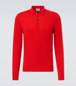 ALLUDE Cashmere Polo Sweater - Red
