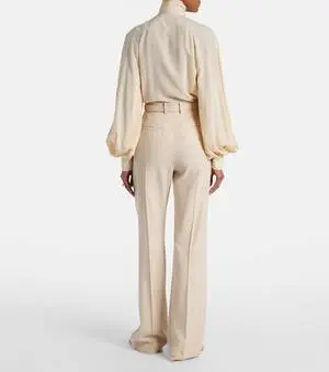 Loro Piana Linen And Wool Straight Pants