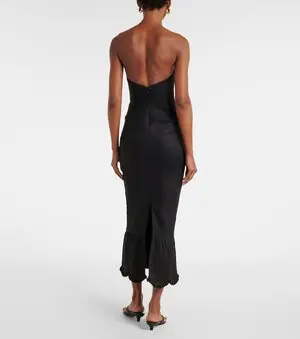 Posse Essie Strapless Linen Gown - Black