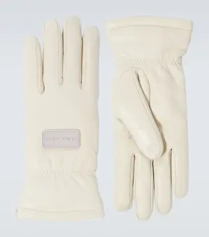 Giorgio Armani Cashmere-lined Leather Gloves - White