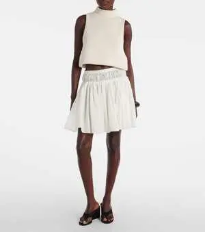 Alaïa Cotton And Linen Miniskirt