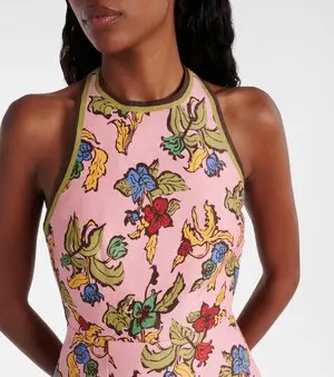 ALEMAIS Alémais Floral Halterneck Minidress