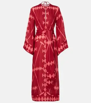 Johanna Ortiz Printed Linen Maxi Dress - Red