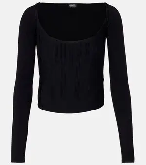 MUGLER Knitted Top - Black