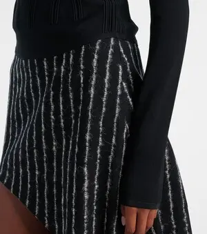 MUGLER Ribbed Knit Top - Black
