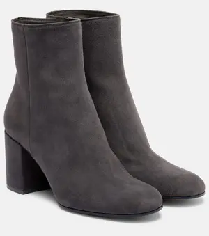 GIANVITO ROSSI Joelle 70 Suede Ankle Boots - Grey