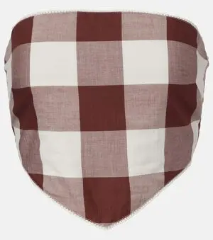 Posse Callie Gingham Cotton Crop Top - Multicoloured