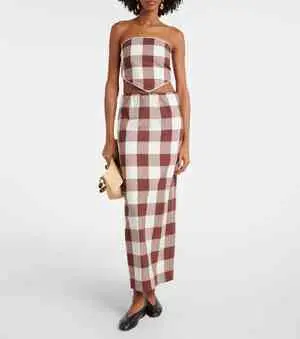 Posse Callie Gingham Cotton Crop Top - Multicoloured