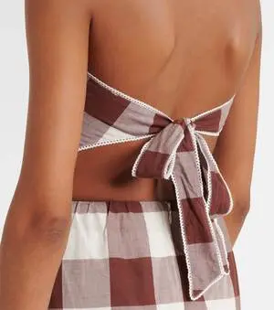 Posse Callie Gingham Cotton Crop Top - Multicoloured