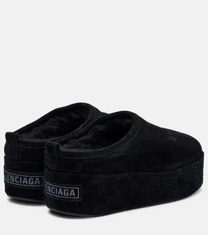 Balenciaga Alaska Suede Platform Mules