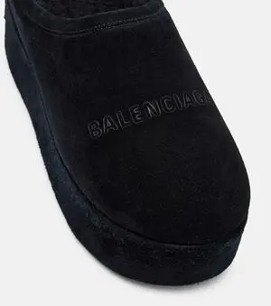 Balenciaga Alaska Suede Platform Mules