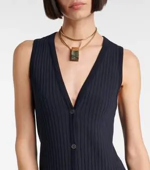 Vince Ribbed-knit Midi Dress