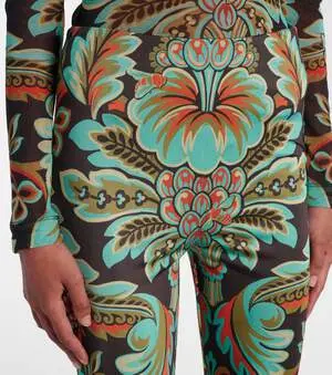 Etro Printed Crepe Jersey Flared Pants