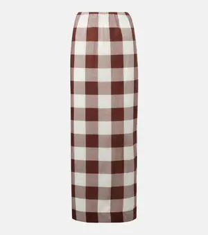 Posse Mira Gingham Cotton Maxi Skirt - Multicoloured