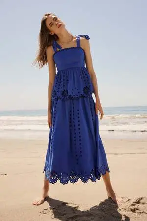 MARIE OLIVER Vandy Embroidered Midi Skirt