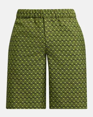Alexander McQueen Skull Jacquard Pyjama Shorts - Olive