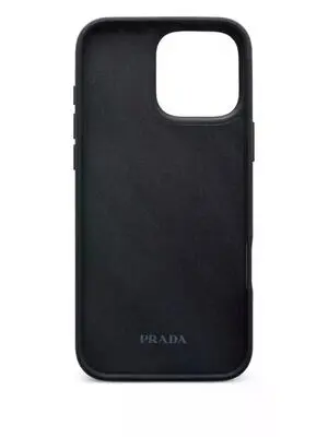 Prada Leather Iphone 16 Pro Max Case - Black