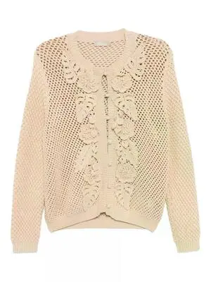 Elie Saab Crochet-knit Cardigan - Neutrals
