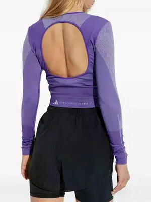 Adidas By Stella McCartney Snakeskin-pattern Long-sleeve Top