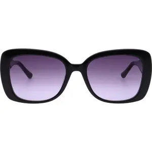 FLORENCE BY MILLS 56mm Square Sunglasses - Gloss Black