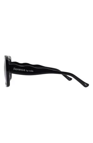 FLORENCE BY MILLS 56mm Square Sunglasses - Gloss Black
