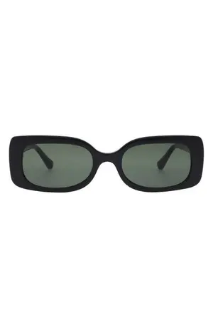 FLORENCE BY MILLS 52mm Rectangular Sunglasses - Gloss Black