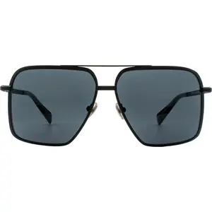 ALLSAINTS Orien 59mm Aviator Sunglasses - Matte Black