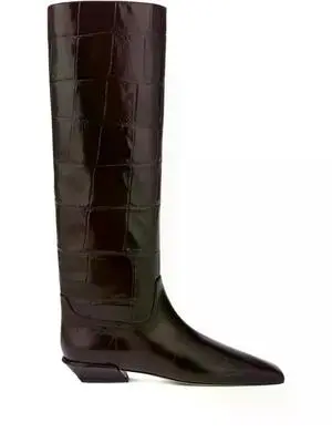 Paris Texas Croco-embossed Leather Boots