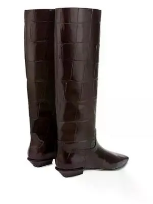 Paris Texas Croco-embossed Leather Boots
