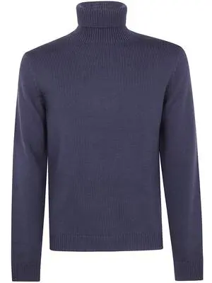 ROBERTO COLLINA Long Sleeve Turtleneck Sweater - Blue