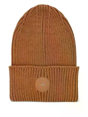 Adidas By Stella Mccartney Logo-patch Beanie - Brown