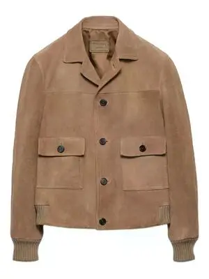 Prada Suede Patch-pocket Jacket - Neutrals