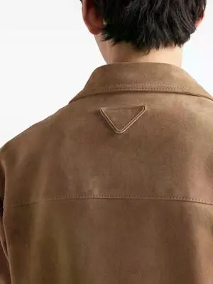 Prada Suede Patch-pocket Jacket - Neutrals