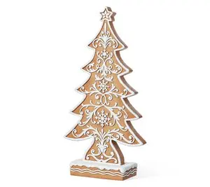 GLITZHOME 15'h Resin Christmas Tree Table Decor