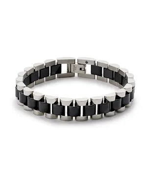 ANA LUISA Ora Ceramic And Stainless Steel Link Bracelet - Silver