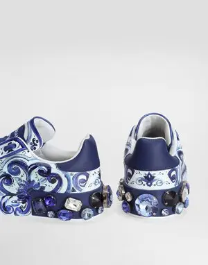 Dolce & Gabbana Majolica-print Portofino Sneakers - Multicolor