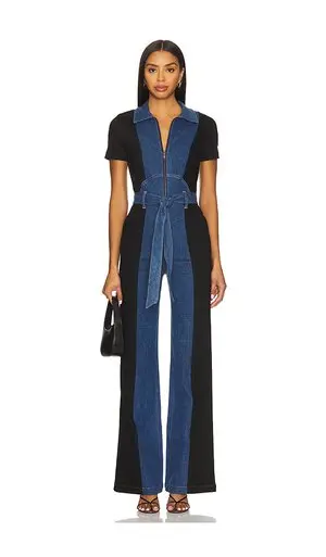 Alice + Olivia Wide Leg Jumpsuit - Black & Liana Blue