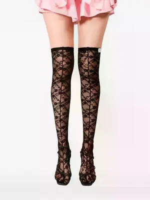 IOANA CIOLACU Brody Lace-patterned Stockings - Black