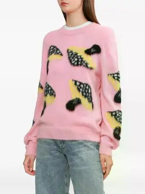 MSGM Mushroom-print Crew Neck Sweater