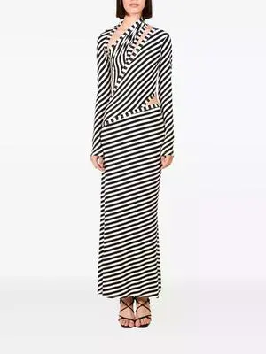 IOANA CIOLACU Diagonal-stripe Cut-out Maxi Dress
