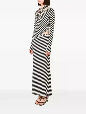 IOANA CIOLACU Diagonal-stripe Cut-out Maxi Dress