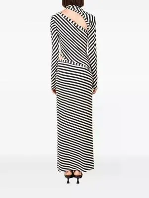 IOANA CIOLACU Diagonal-stripe Cut-out Maxi Dress