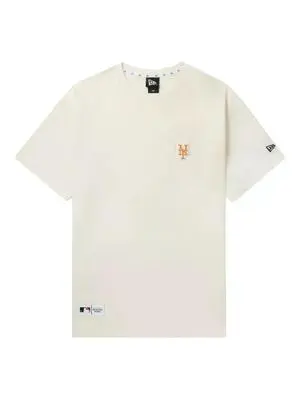 New Era Logo-patch Cotton T-shirt - Neutrals