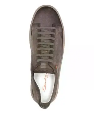 Santoni Lace-up Suede Sneakers - Brown