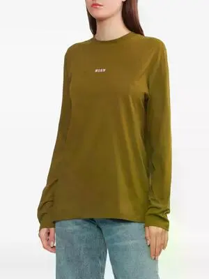 MSGM Logo-print Long-sleeve Top