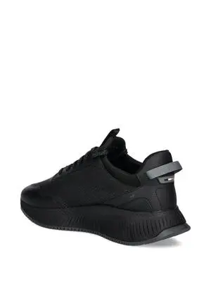 Hugo Textured Lace-up Low-top Sneakers - Black